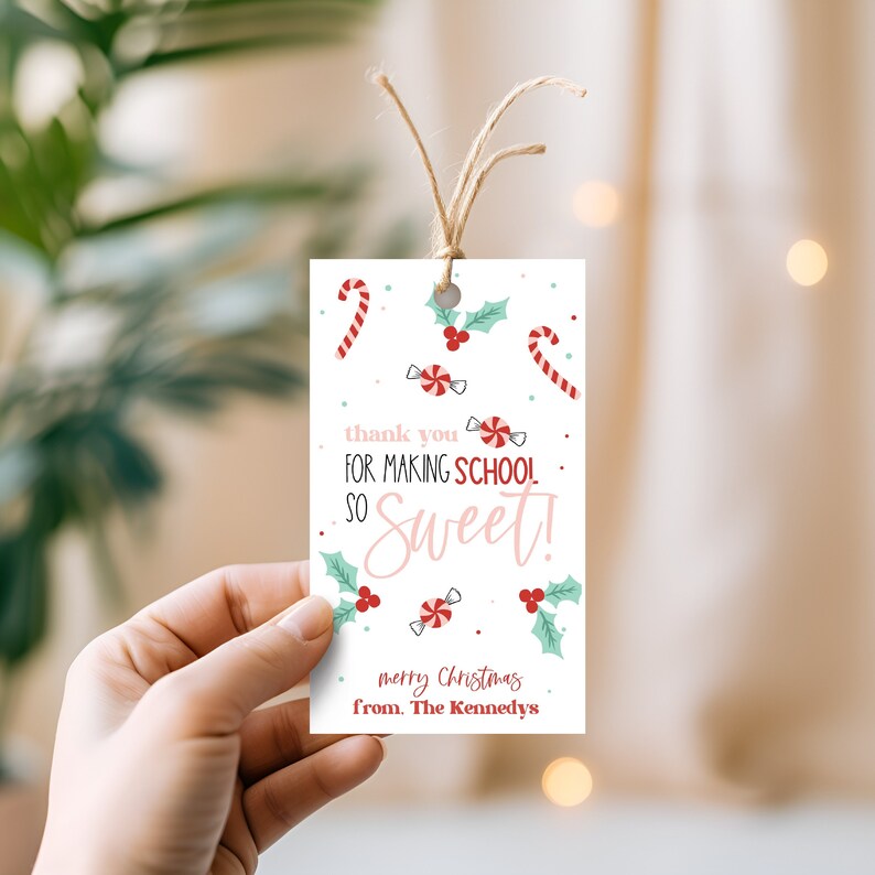 Teacher Christmas Gift TAG | Personalized Christmas Teacher ...