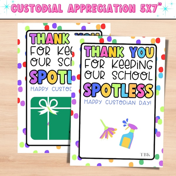 Custodian Appreciation Printables - Etsy