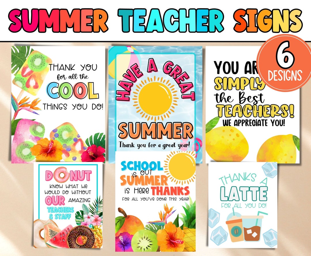 Teacher Summer Appreciation Signs. Teacher Appreciaiton. Lemonade Sign ...