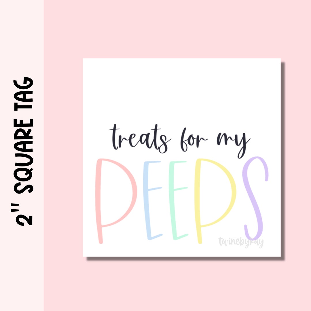 Treats for My Peeps 2" Square Easter Cookie or Treat Tag - Etsy