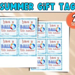 Beach Ball Gift Tag. Summer Beach Ball End of Year Gift Tag. Student ...