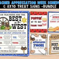 Editable Western Themed Teacher Appreciation Week Schedule, Pto,best of ...