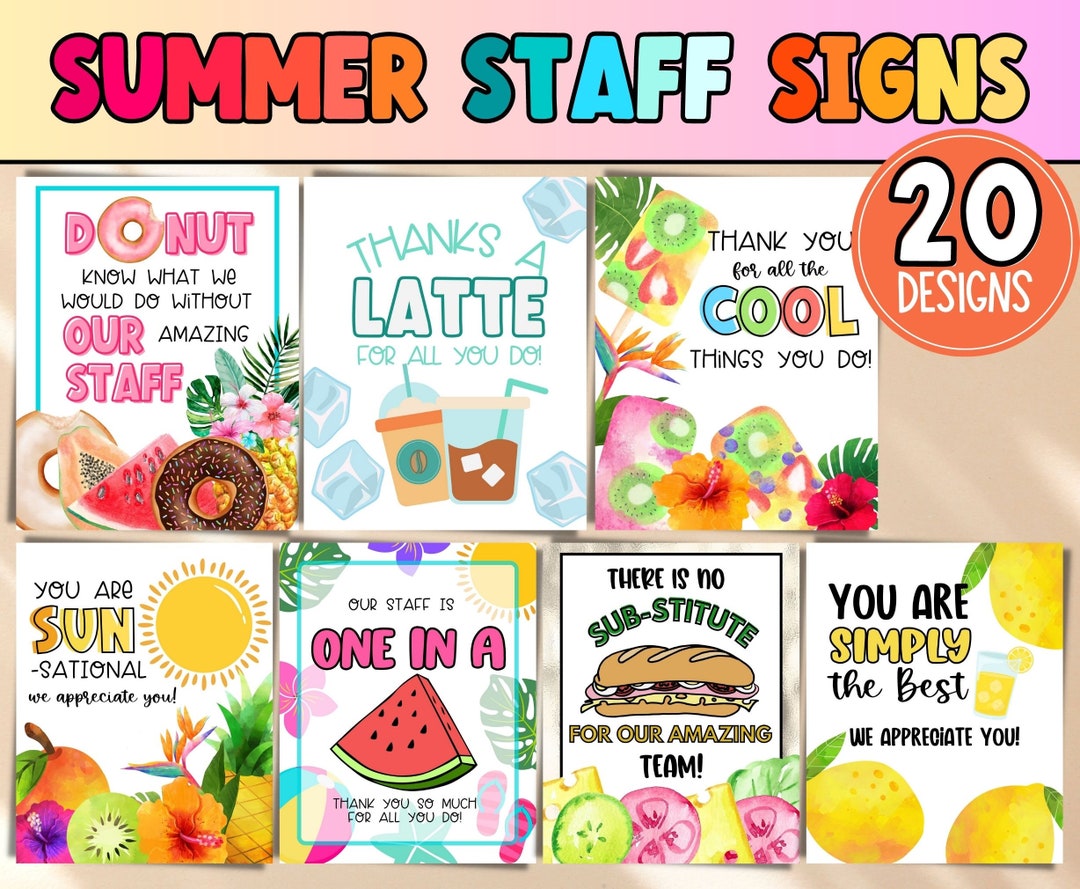 Staff Summer Appreciation Signs. Teacher Appreciaiton. Nurse ...