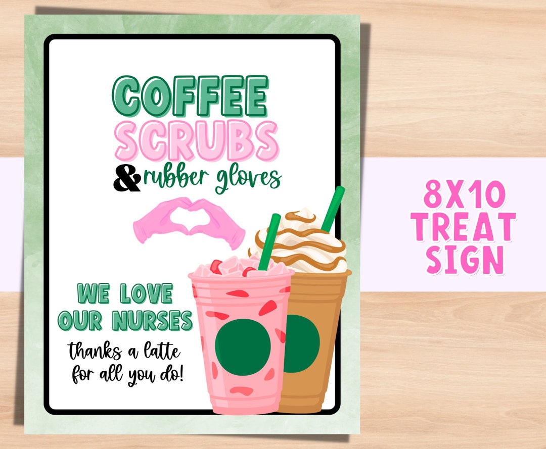 Nurse Appreciation Donut Sign. Nurses Week Appreciation. Coffee Scrubs ...