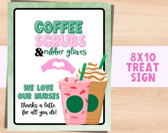 Nurse Appreciation Donut Sign. Nurses Week Appreciation. Coffee Scrubs ...