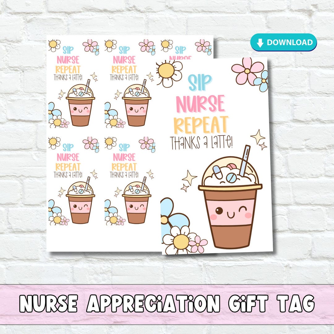 Nurse Appreciation Gift Tag: Coffee Theme (digital Download) - Etsy