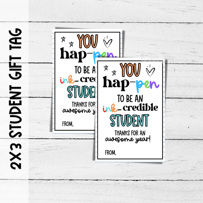 Ink-credible Student Gift for End of Year. 2X3 Gift Tag. - Etsy
