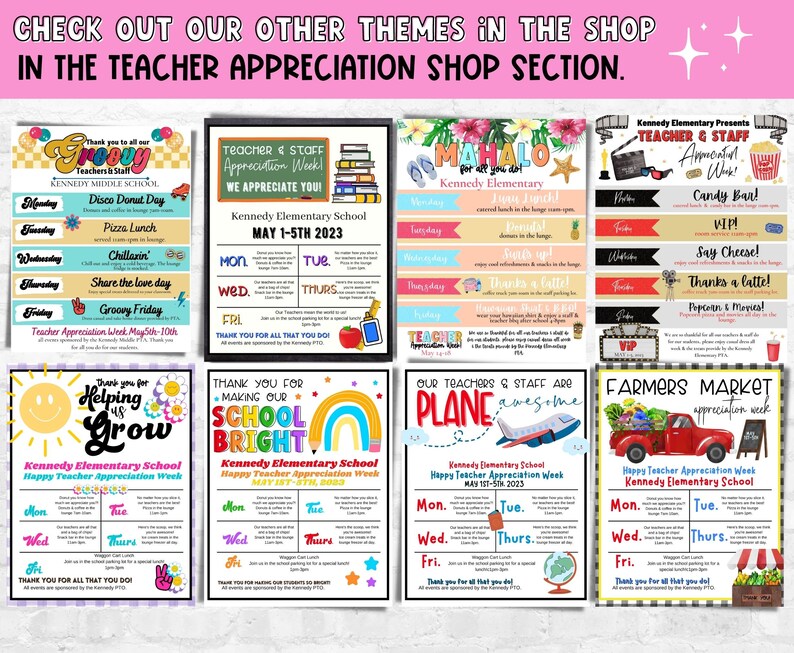 Western Theme Teacher Appreciation Week Itinerary. Flyer Template for ...