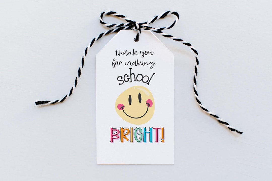 Teacher Appreciation Gift Tag: Happy Face Design (digital Download) - Etsy