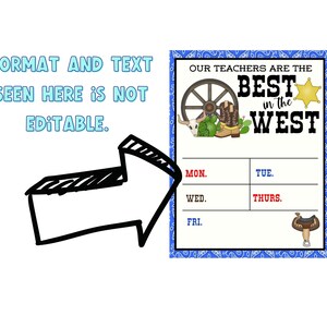 Western Theme Teacher Appreciation Week Itinerary. Flyer Template for ...