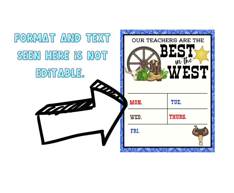 Western Theme Teacher Appreciation Week Itinerary. Flyer - Etsy
