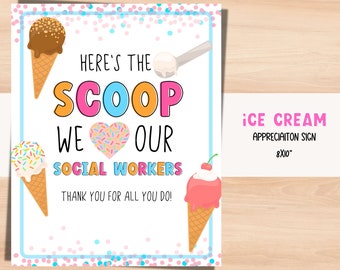 Here's the Scoop Staff Appreciation Ice Cream Social Sign. - Etsy