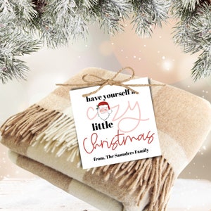 Blanket Christmas Gift Tag | Cozy Little Christmas Tag | Personalized ...