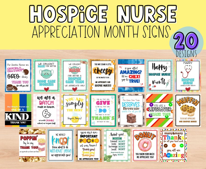 Hospice Nurse Appreciation Printable Signs. Nurse Appreciation - Etsy