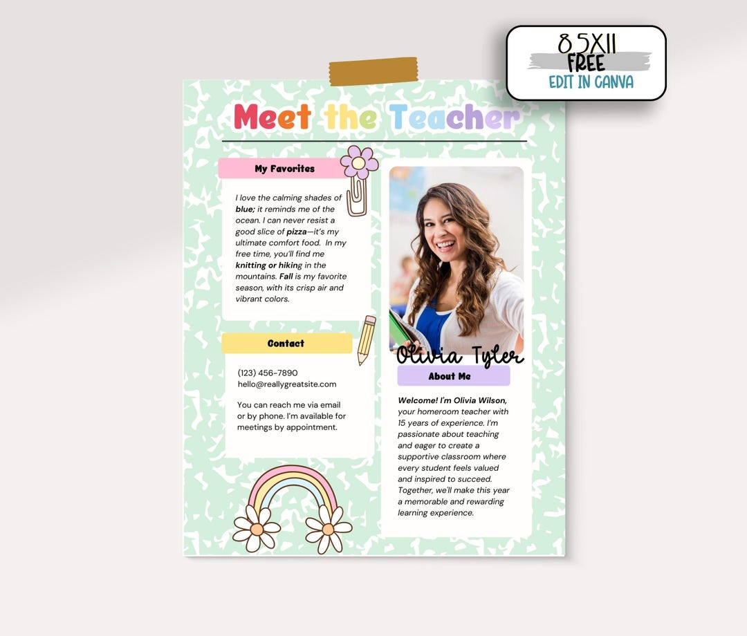 Pastel Editable Meet the Teacher Template | Back to School Flyer | All ...