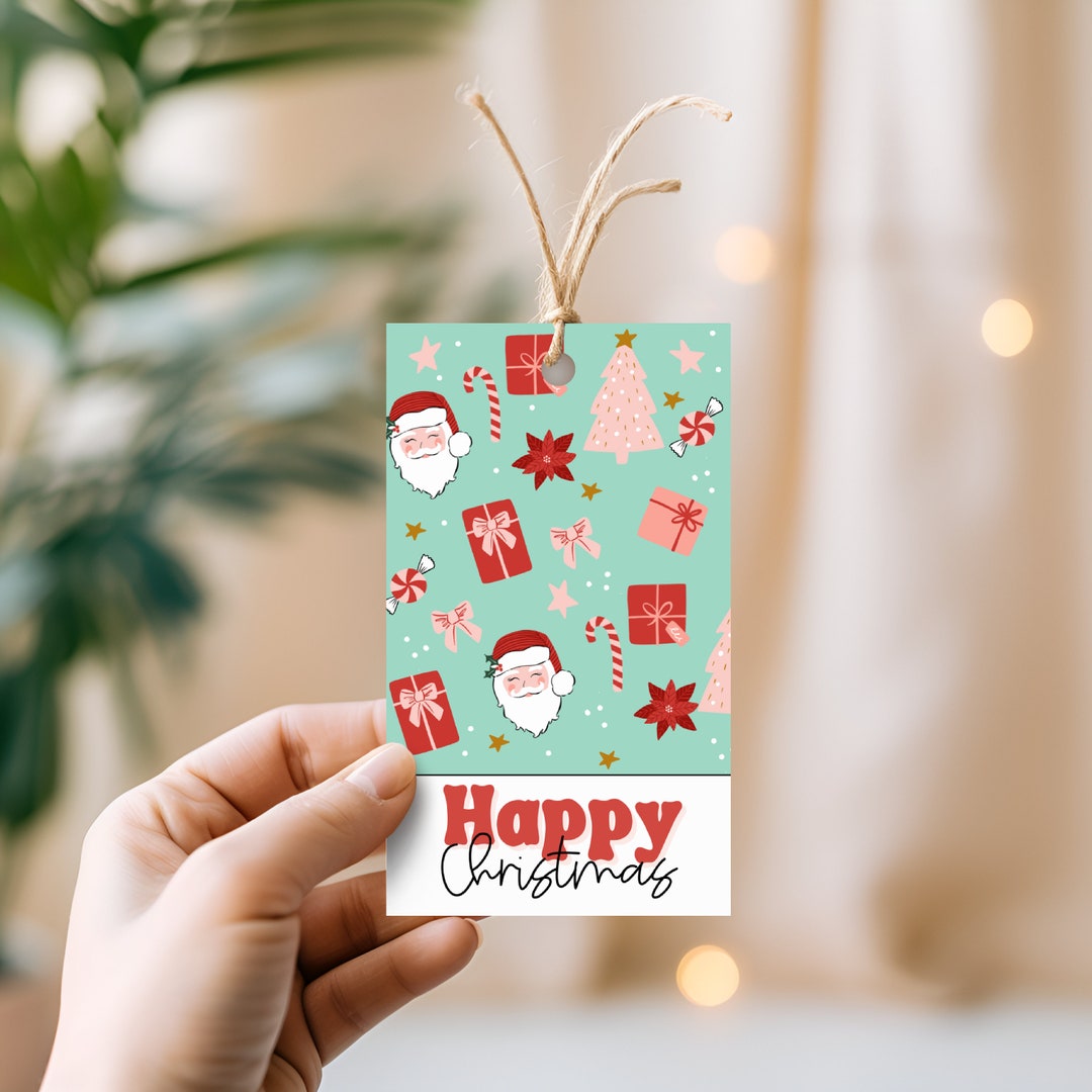 Retro Santa Gift TAG | Christmas Teacher Appreciation | Holly Jolly ...