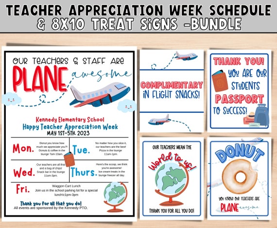 Travel Theme Teacher Appreciation Week Itinerary —, 09/05/2022