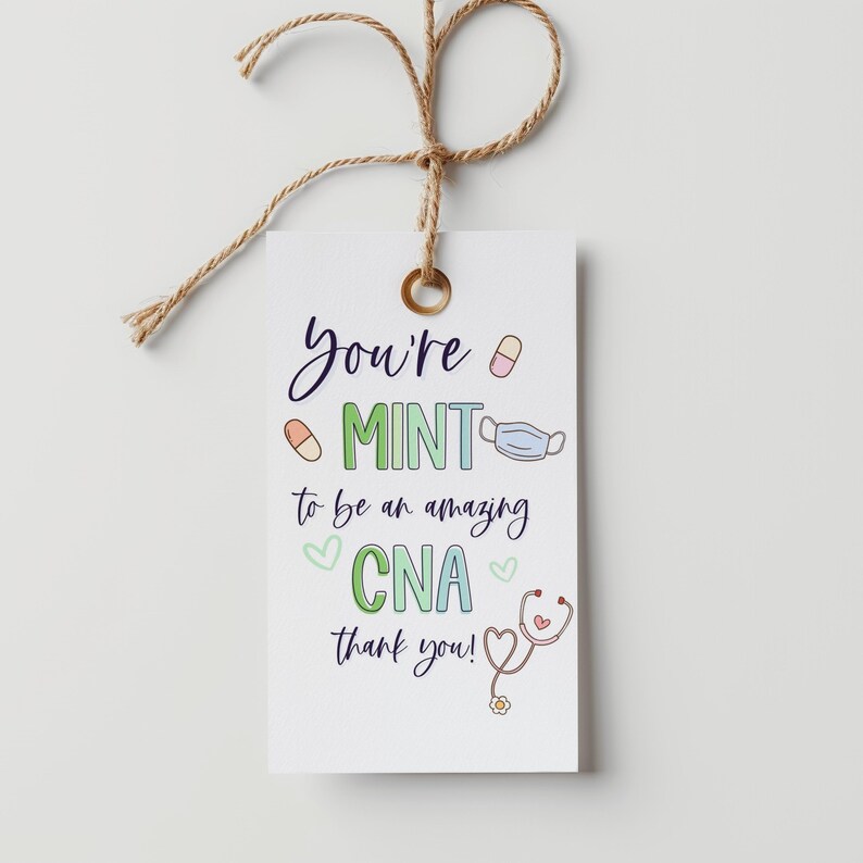 CNA Appreciation Gift Tags: Mint Theme Printable (PDF) - Etsy