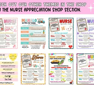 Nurses Appreciation Week Itinerary. Nurse Appreciation Sign. Nacho ...