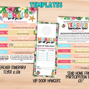 Beach Theme Teacher Appreciation Week Bundle Printable Signs, Gift Tag ...