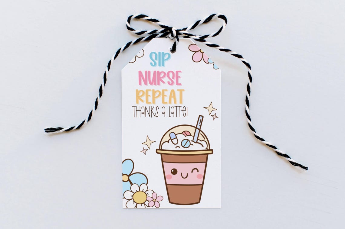 Nurse Appreciation Gift Tag: Coffee Theme (digital Download) - Etsy