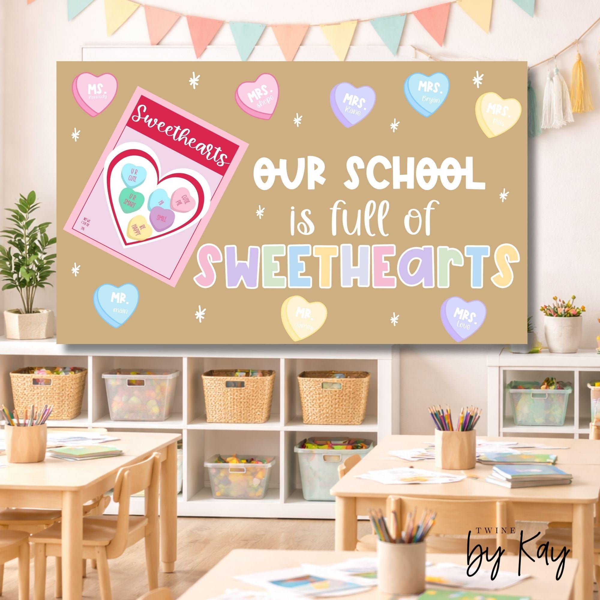 Our SCHOOL is Full of Sweethearts Banner Template | Valentines ...