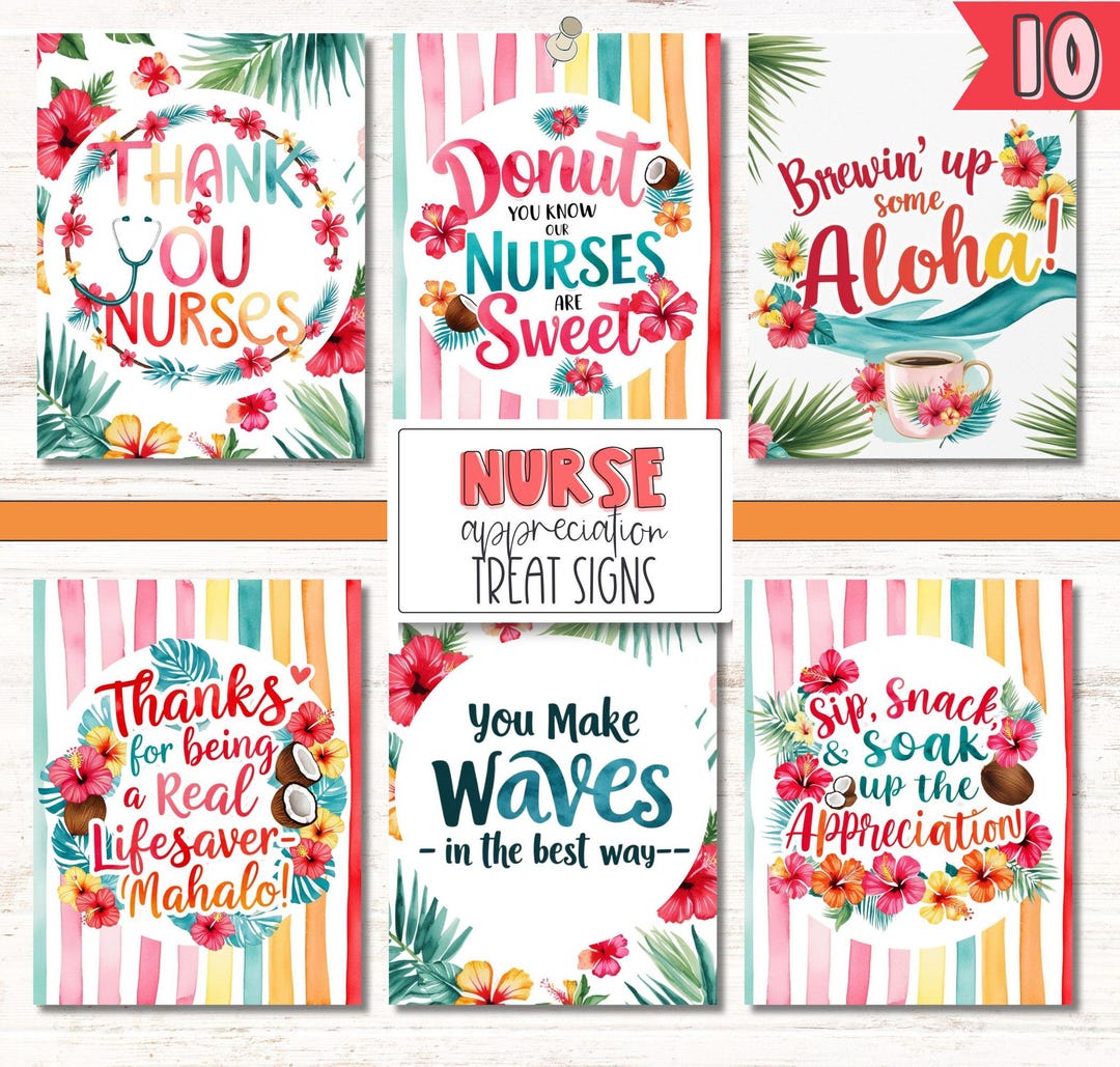 Hawaiian Nurses Appreciation Week Signs. Beach Nurse Appreciation Sign ...