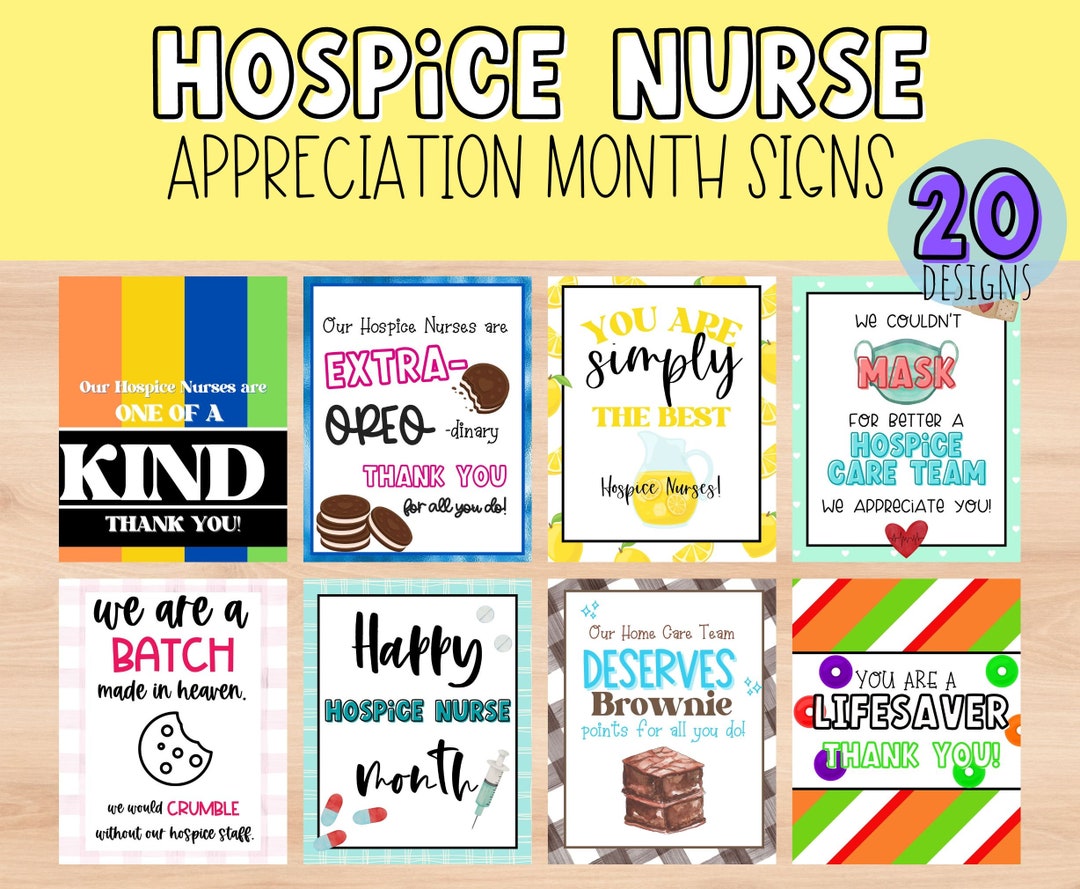 Hospice Nurse Appreciation Printable Signs. Nurse Appreciation - Etsy