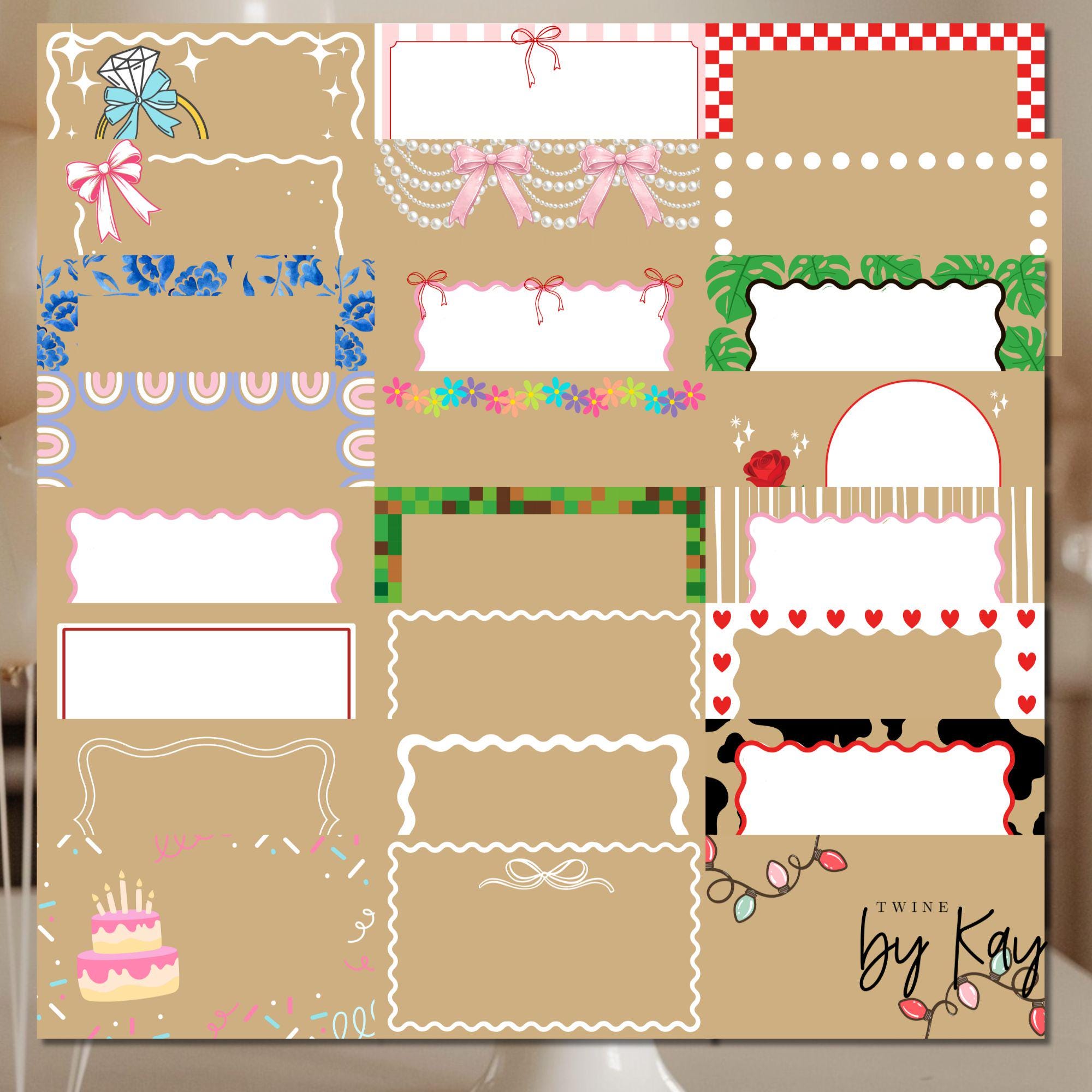 Editable Banner and Border Templates Digital Download | 100+ Hand ...