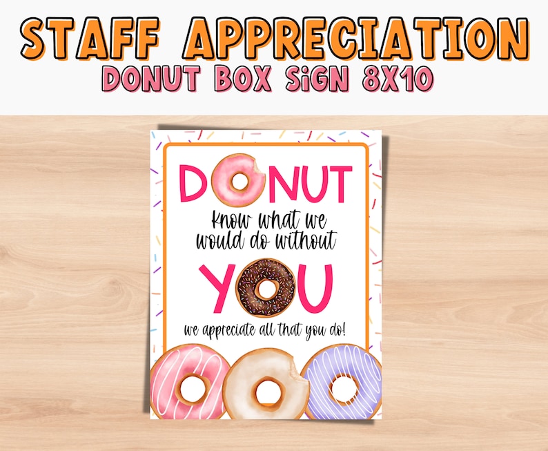 Donut Know What We Would Do Without You Staff Appreciation - Etsy