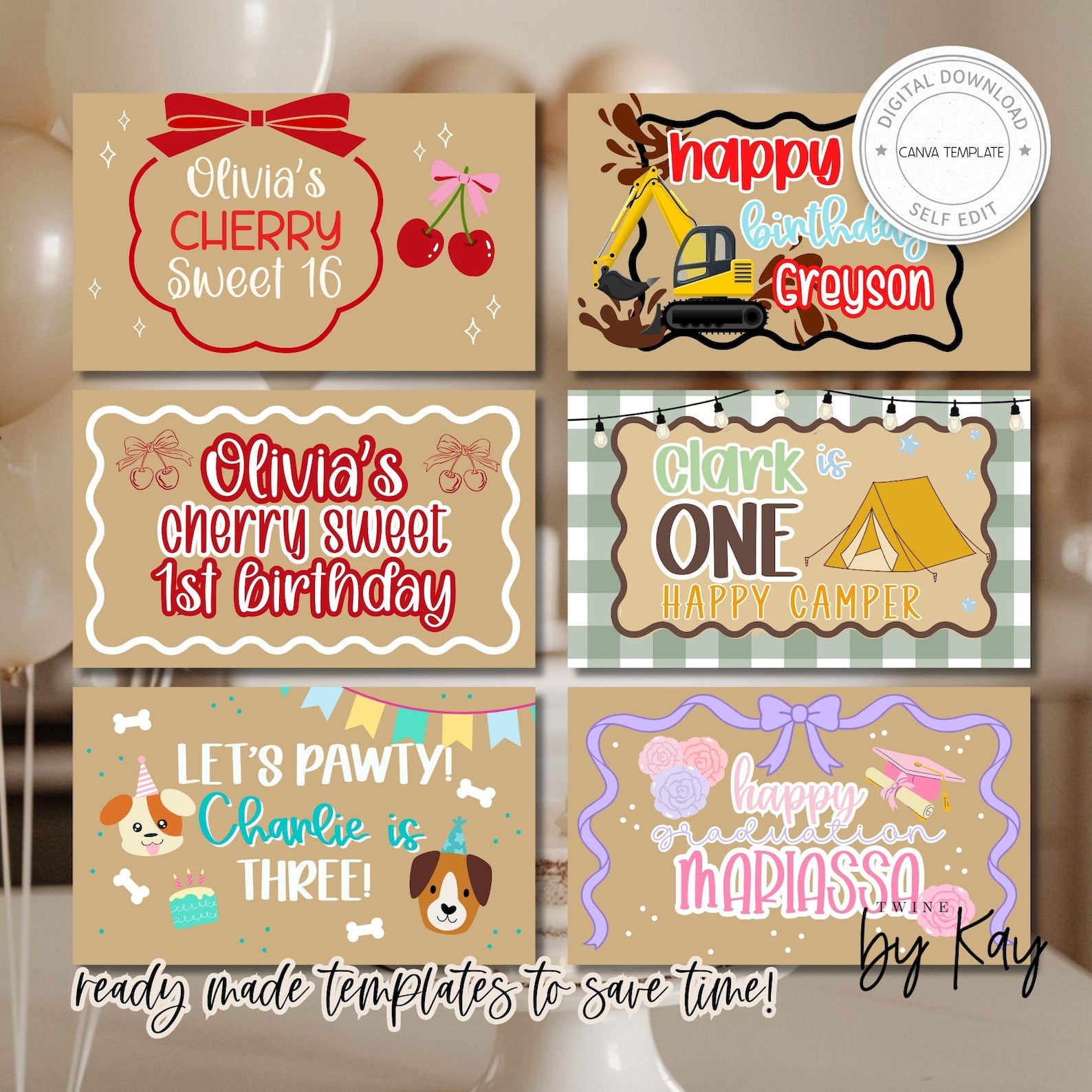 300+ Editable Banner and Border Templates Digital Download | 200+ Hand ...