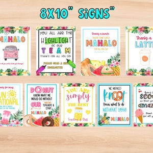Beach Theme Teacher Appreciation Week Bundle Printable Signs, Gift Tag ...