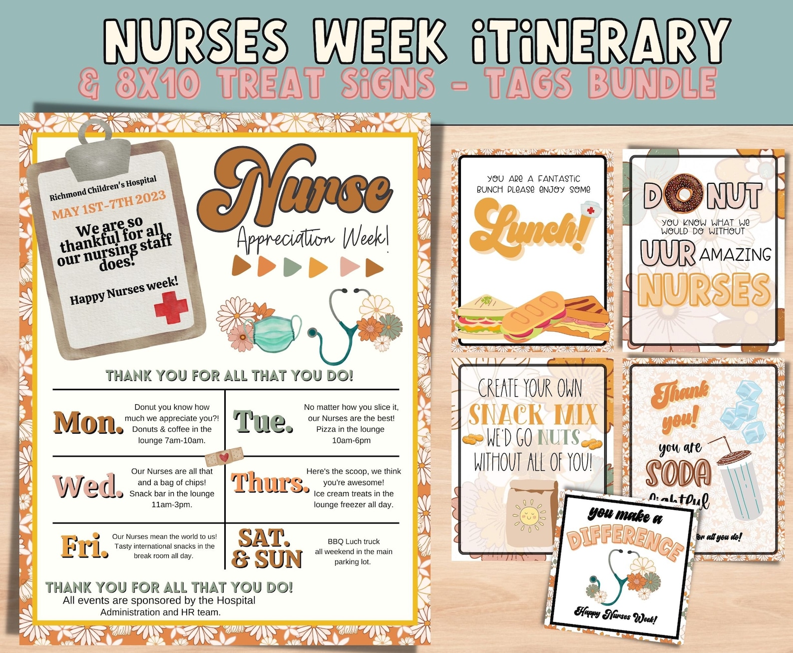 Nurses Appreciation Week Itinerary. Nurse Appreciation Sign. Nurses ...
