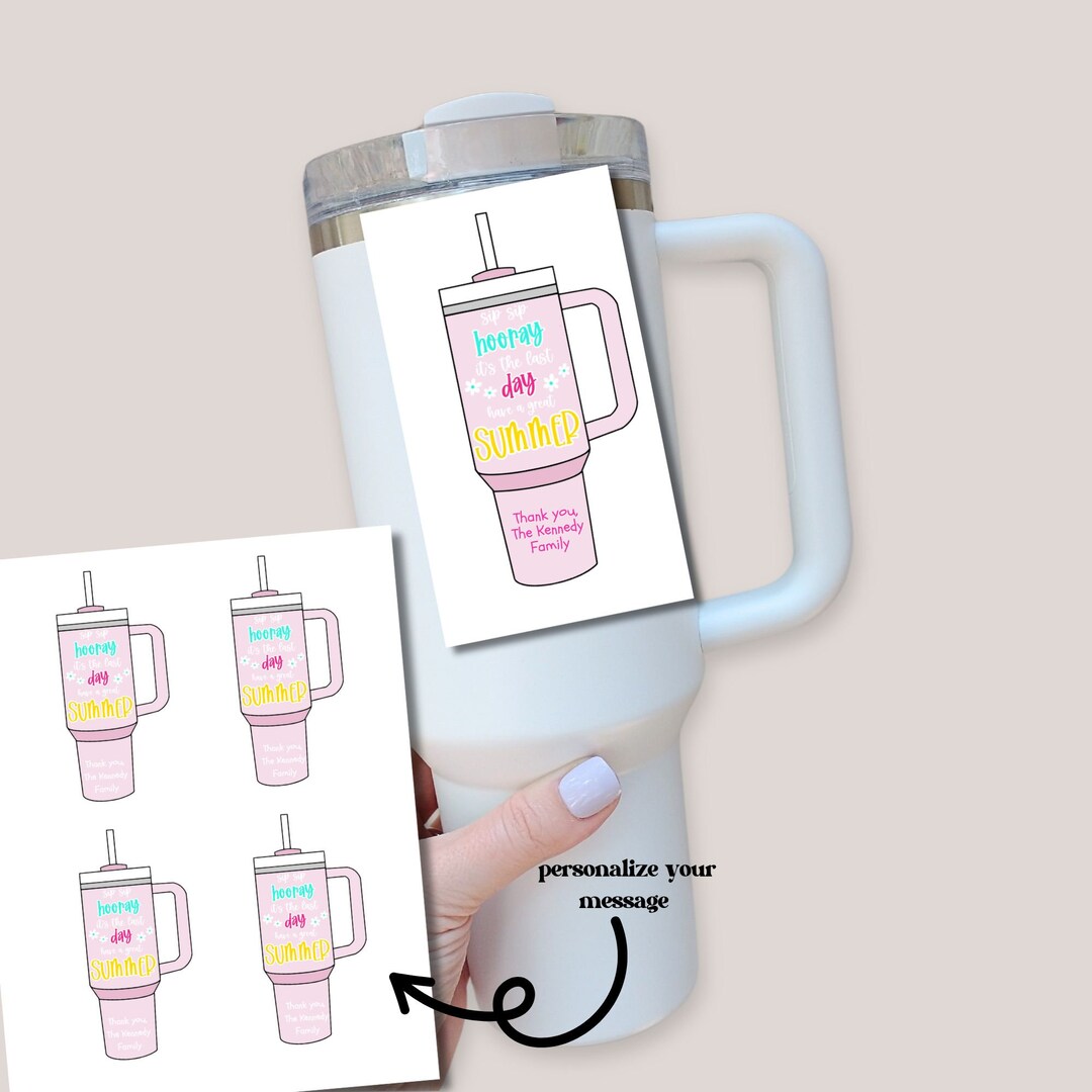 End of Year Tumbler Gift Tag: Summer Teacher/student Gift (digital ...
