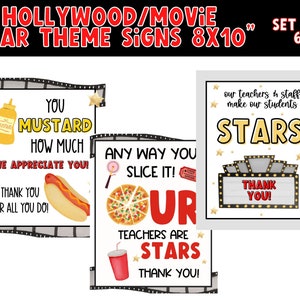 Hollywood Movie Star Teacher Appreciation Week Signs. Donut Sign ...