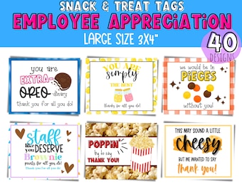 Snack Appreciation Tags - Etsy