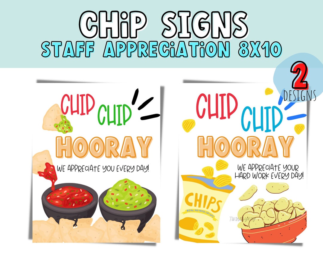 Chip Chip Hooray Chip and Salsa Sign for Staff & Break Room PTA, Nurse ...