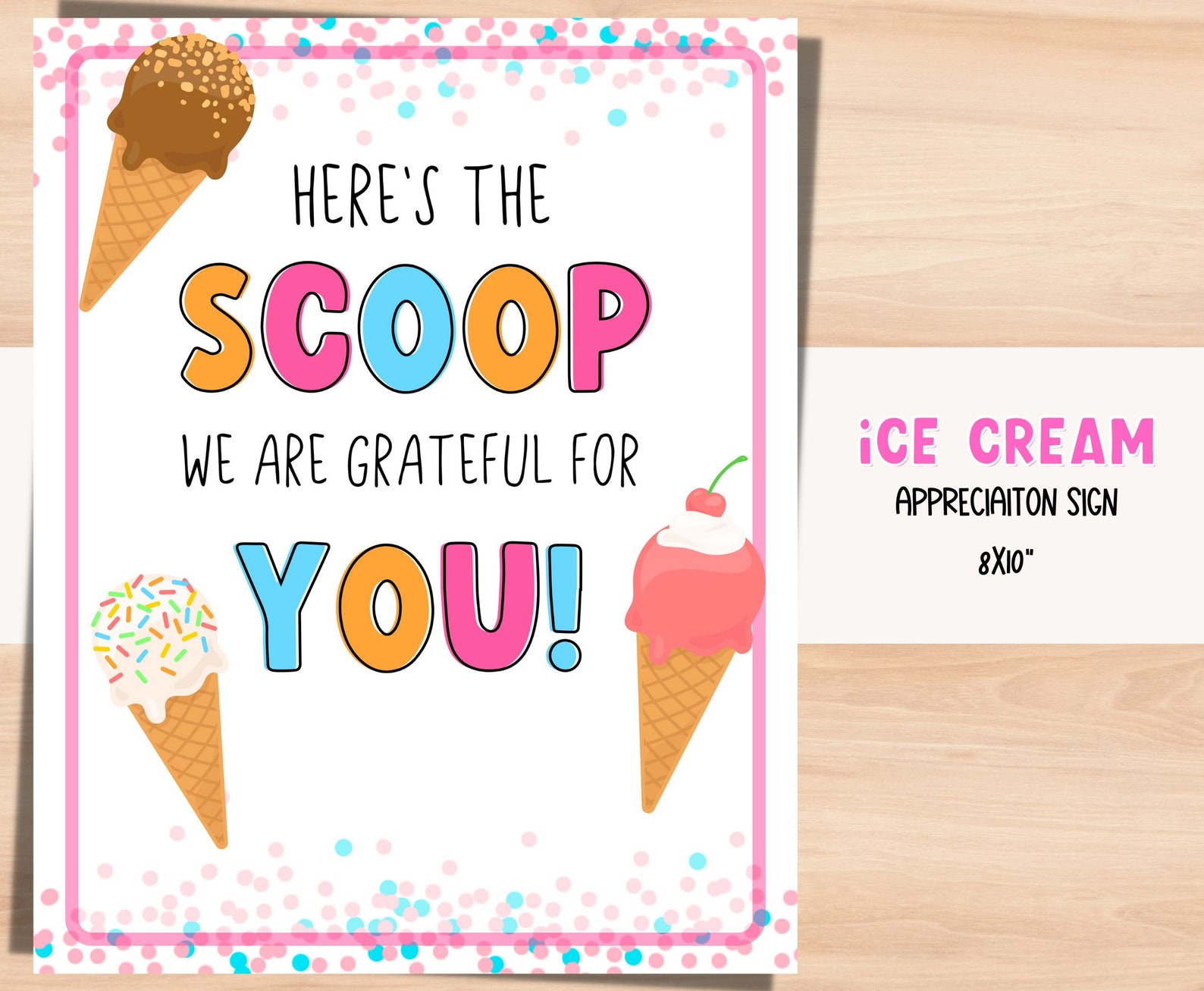 Ice Cream Bar Sign Here's the Scoop Staff Appreciation Ice Cream Social ...