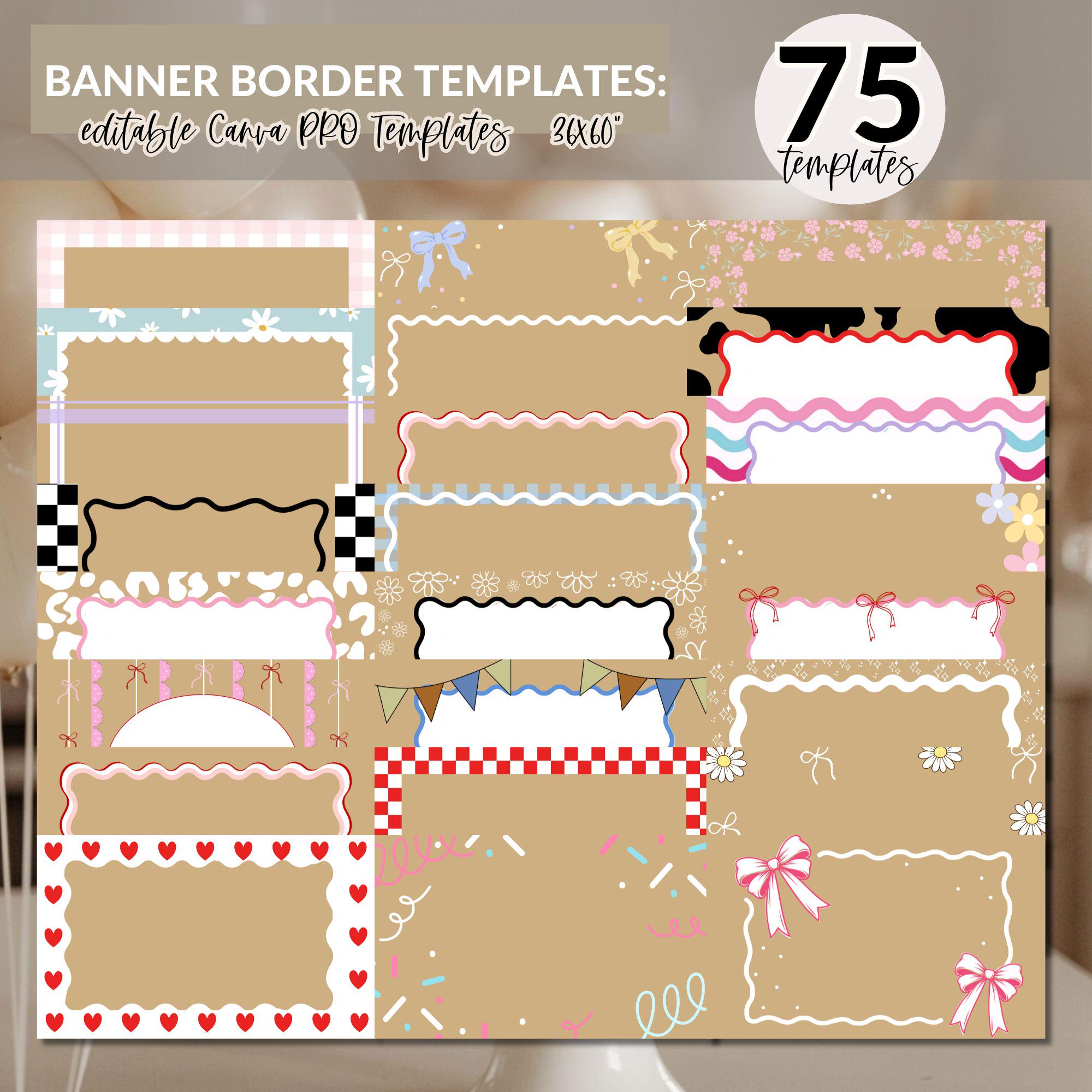 Editable Banner and Border Templates Digital Download | 75+ Hand ...