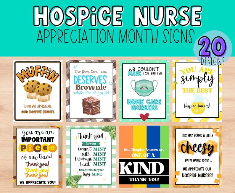 Hospice Nurse Appreciation Printable Signs. Nurse Appreciation - Etsy