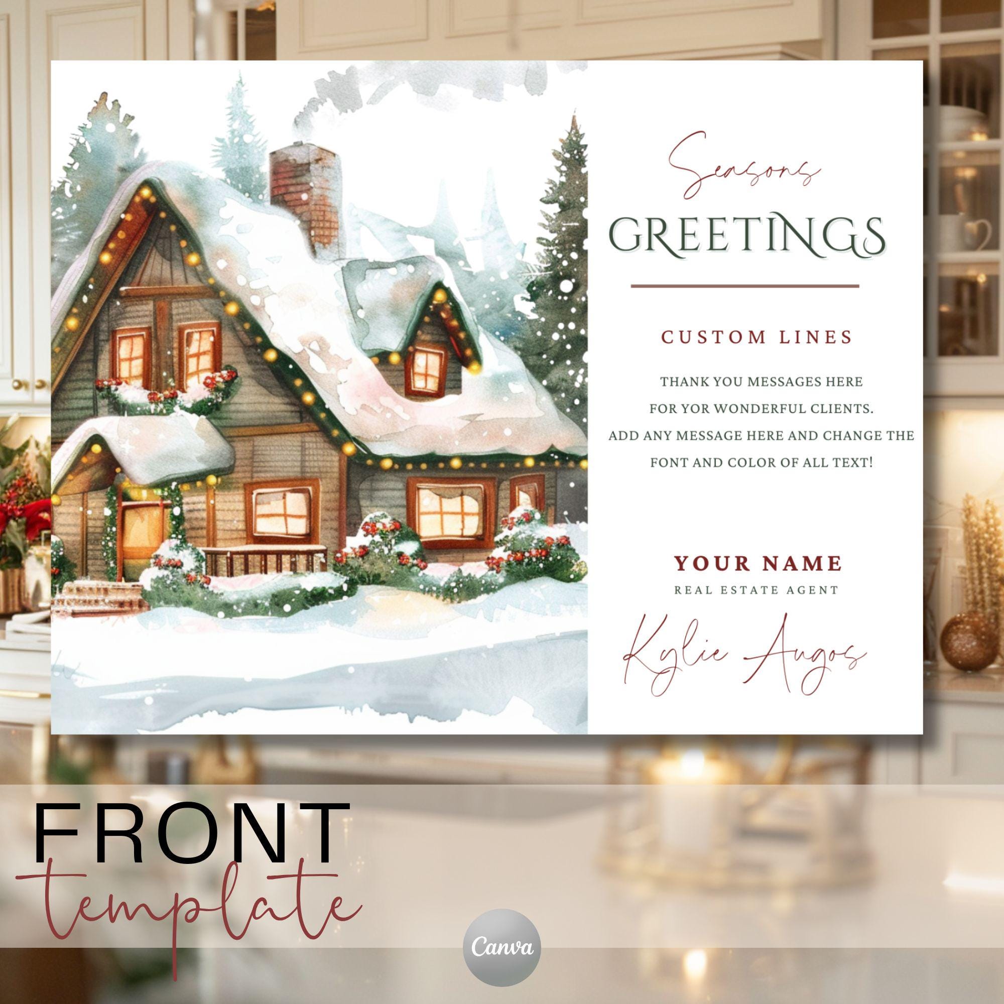 Realtor Holiday Postcards| Christmas Real Estate Postcard Templates ...