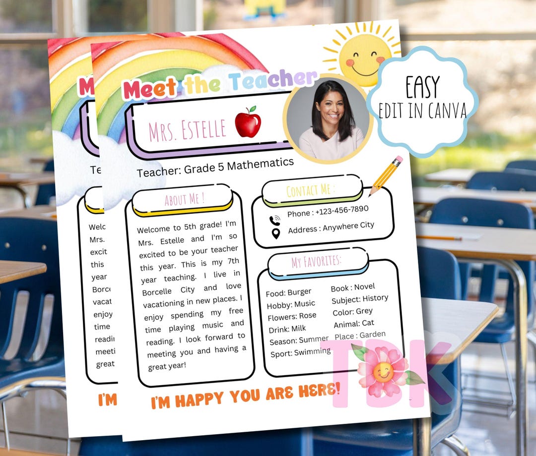 Editable Meet the Teacher Newsletter Template (digital Download) - Etsy