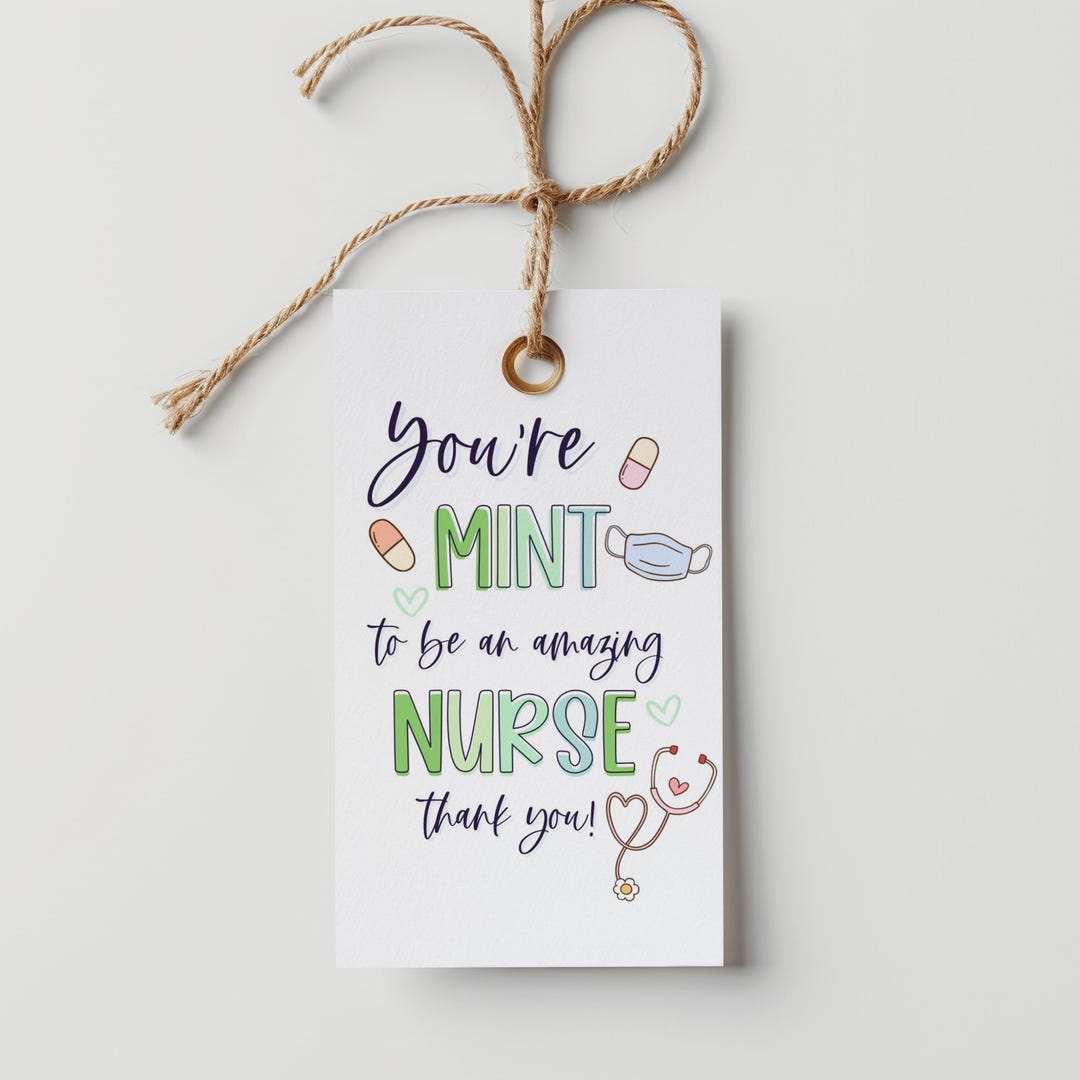 Nurse Appreciation Gift Tags: Mint Theme (PDF Printable) - Etsy