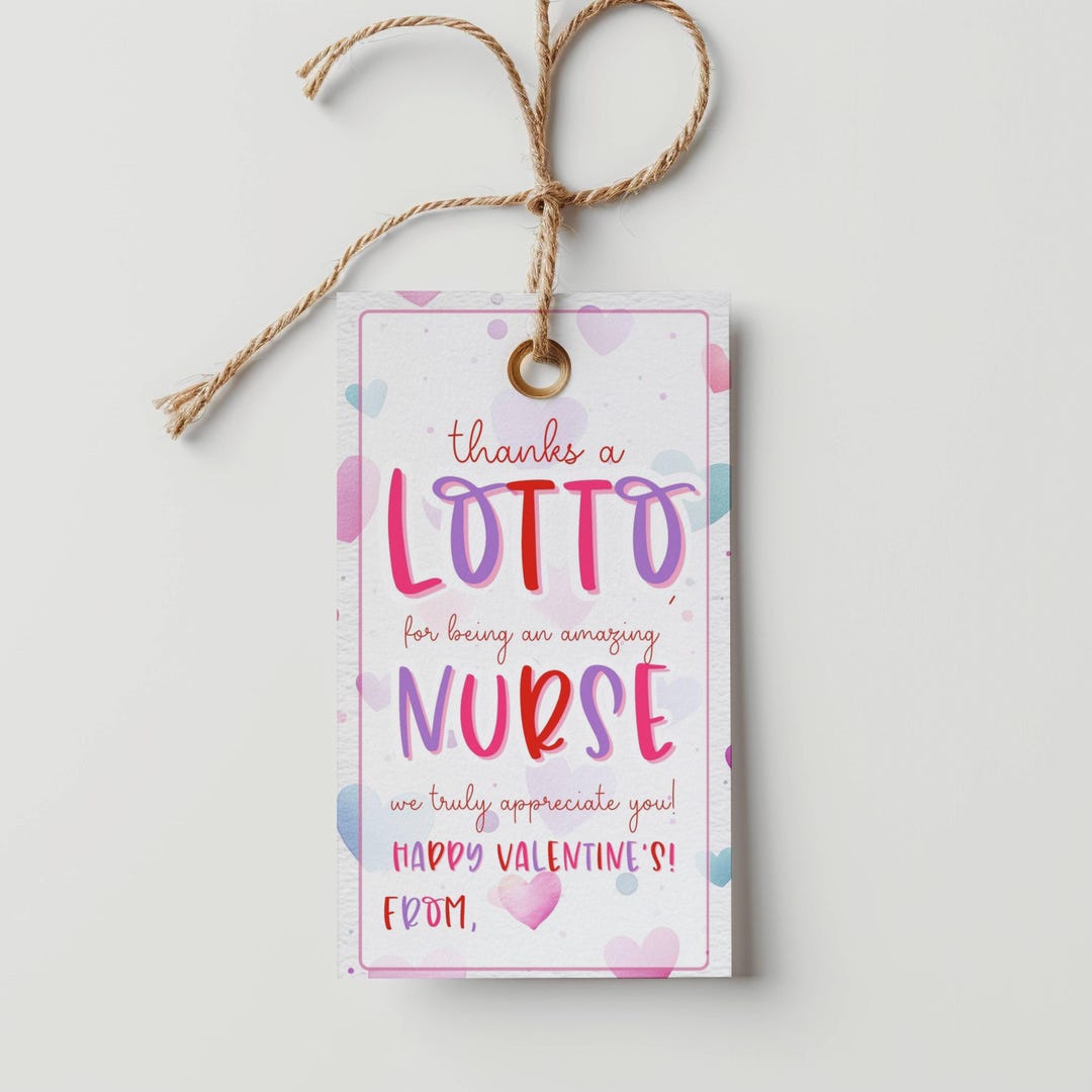 Valentine Lotto Ticket Tag Printable, Thanks a LOTTO Valentine's Tag ...