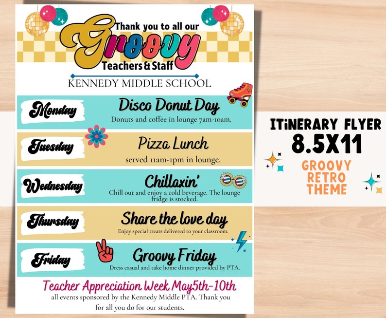 Groovy Retro Teacher Appreciation Week THEM BUNDLE. Groovy - Etsy