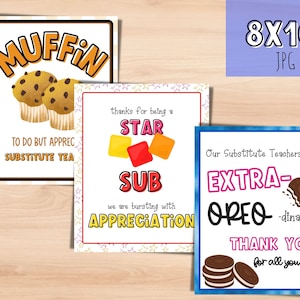 Substitute Teacher Appreciation Sign. Printable Sign 8x10 - Etsy
