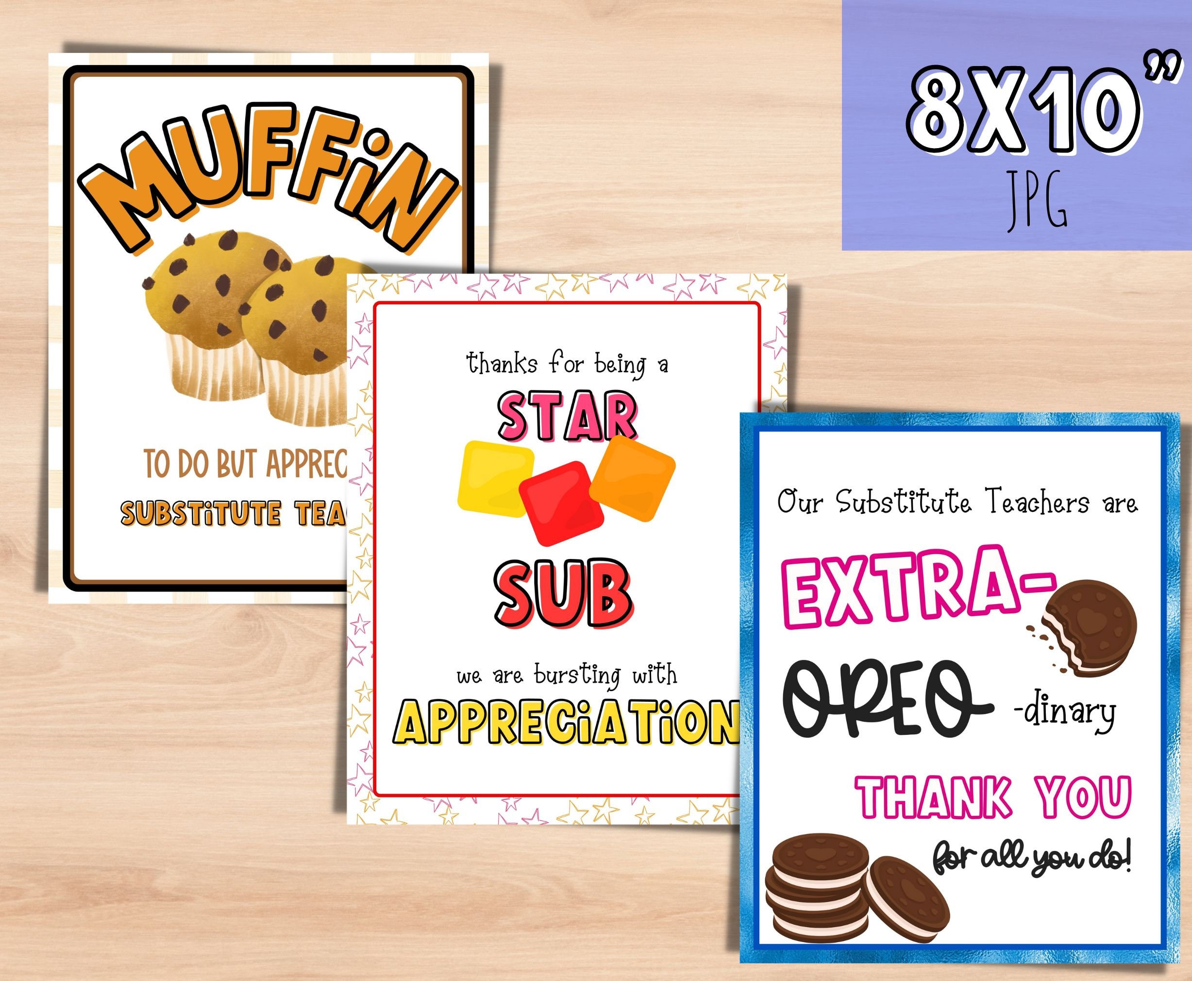 Substitute Teacher Appreciation Sign. Printable Sign 8x10 - Etsy