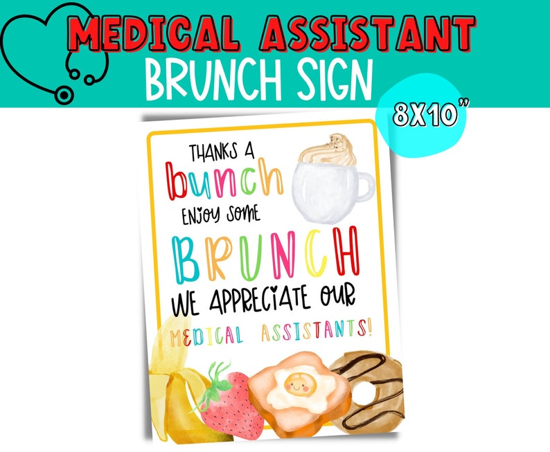 Brunch Appreciation Medical Assistant Week Printable Sign. - Etsy