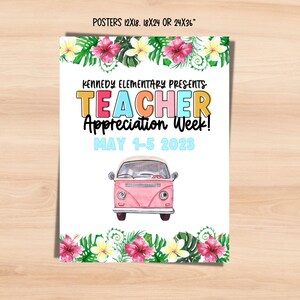 Beach Theme Teacher Appreciation Week Bundle Printable Signs, Gift Tag ...
