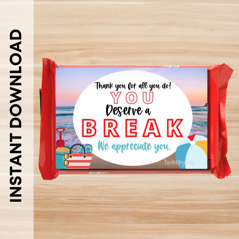 Kit Kat Tag for Teacher Ptanures Employee Appreciation. - Etsy